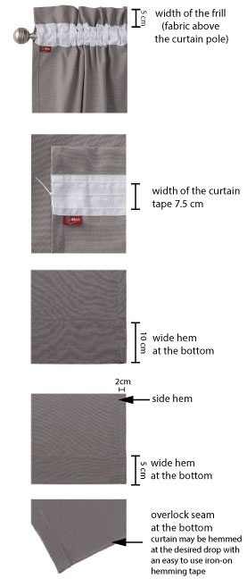 Slot and frill curtain, beige, 184-41 - Dekoria.co.uk